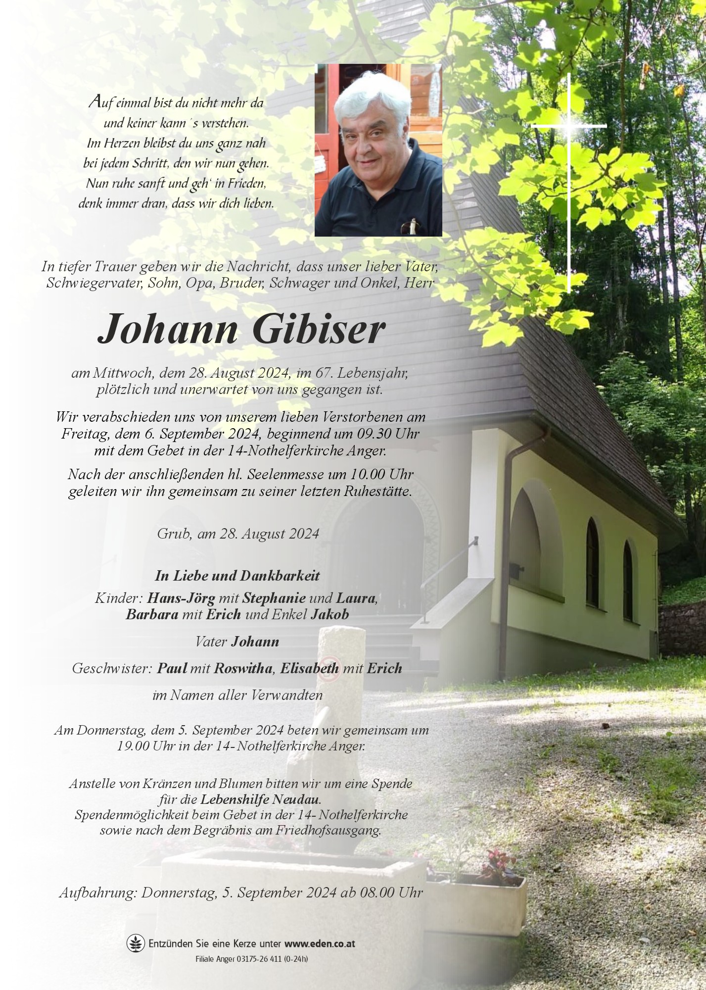 Johann Gibiser - Eden Bestattung