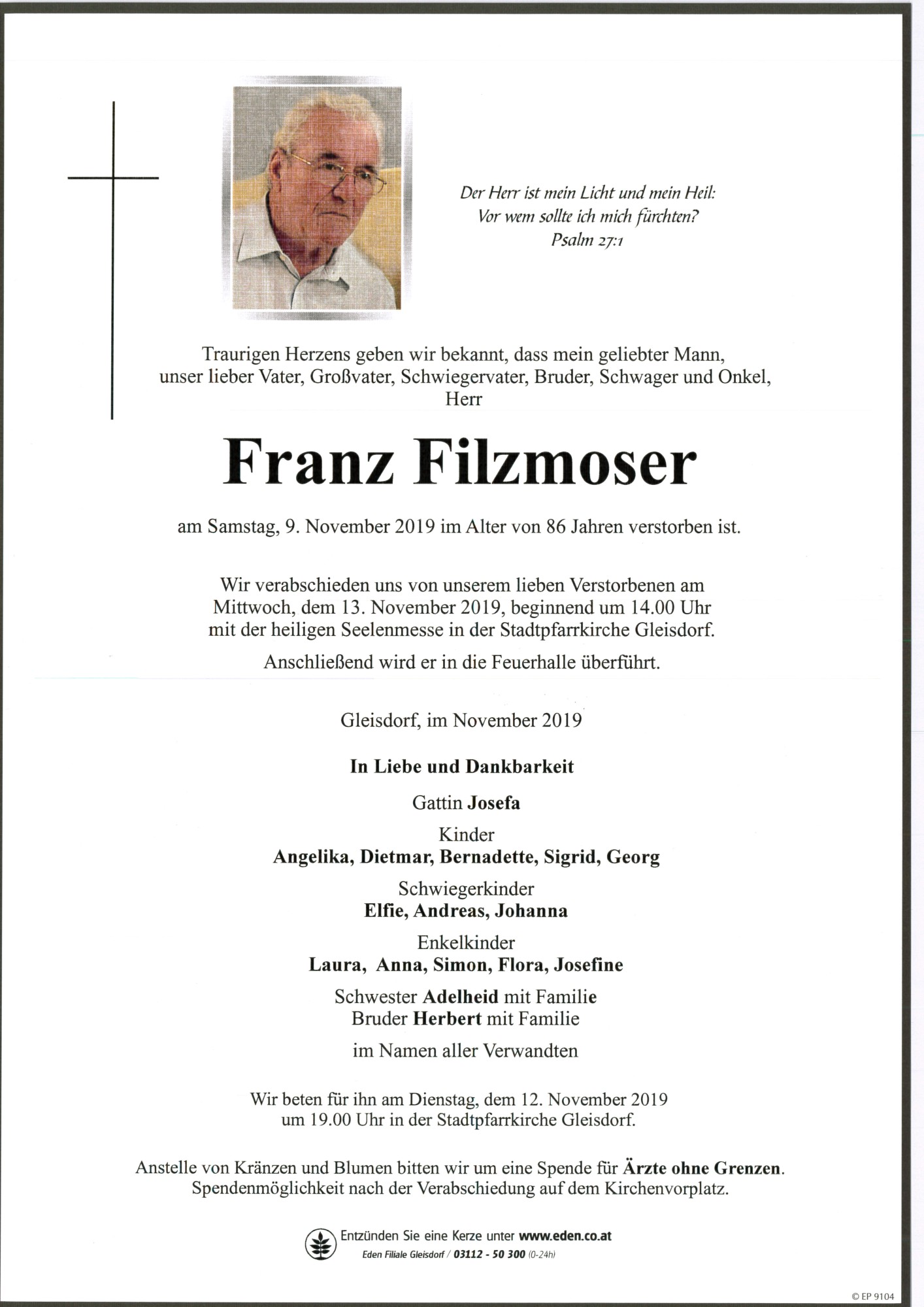 Franz Filzmoser - Eden Bestattung