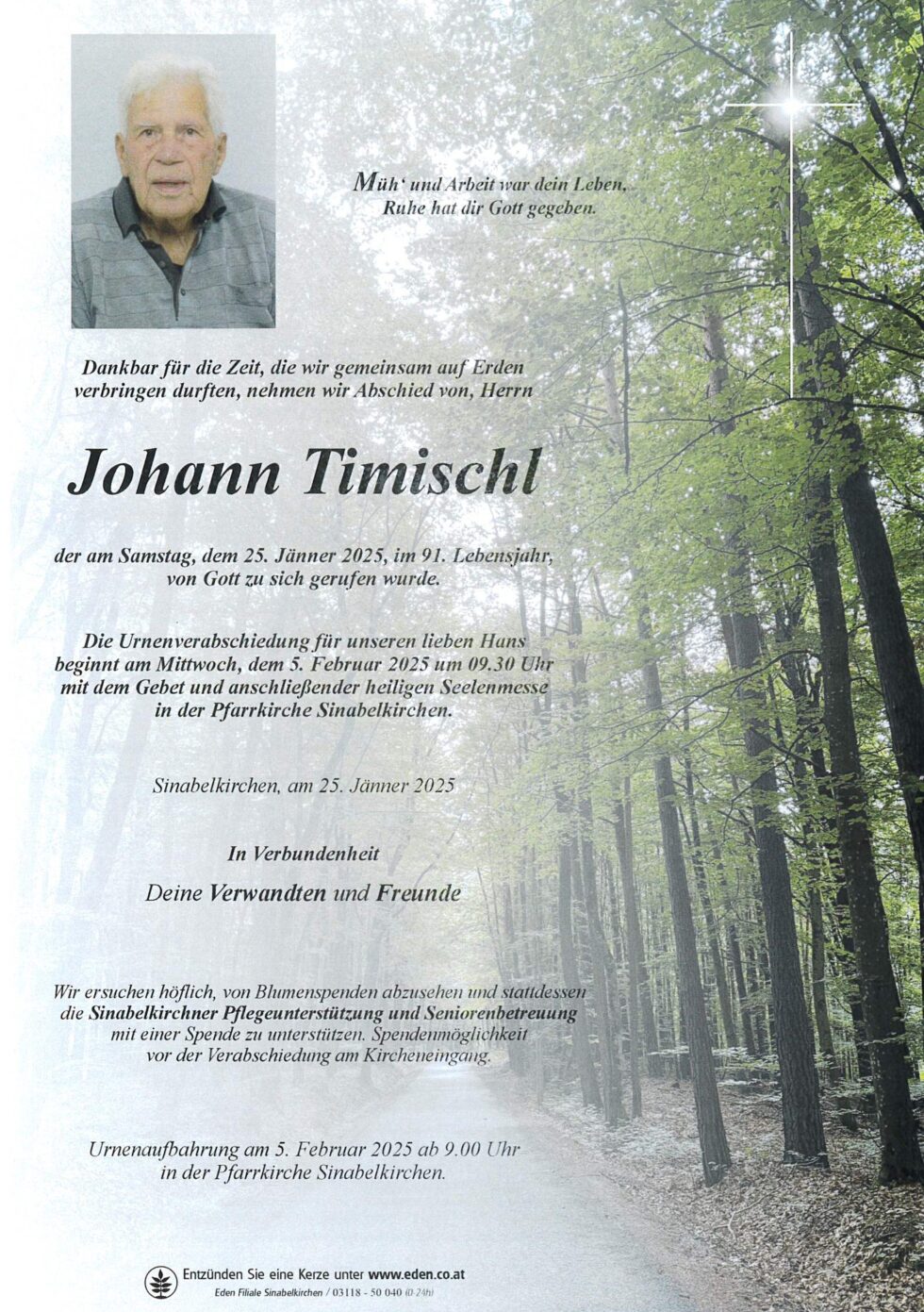 Johann Timischl - Eden Bestattung