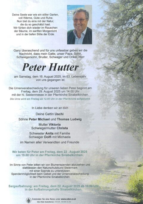 Peter Hutter - Eden Bestattung