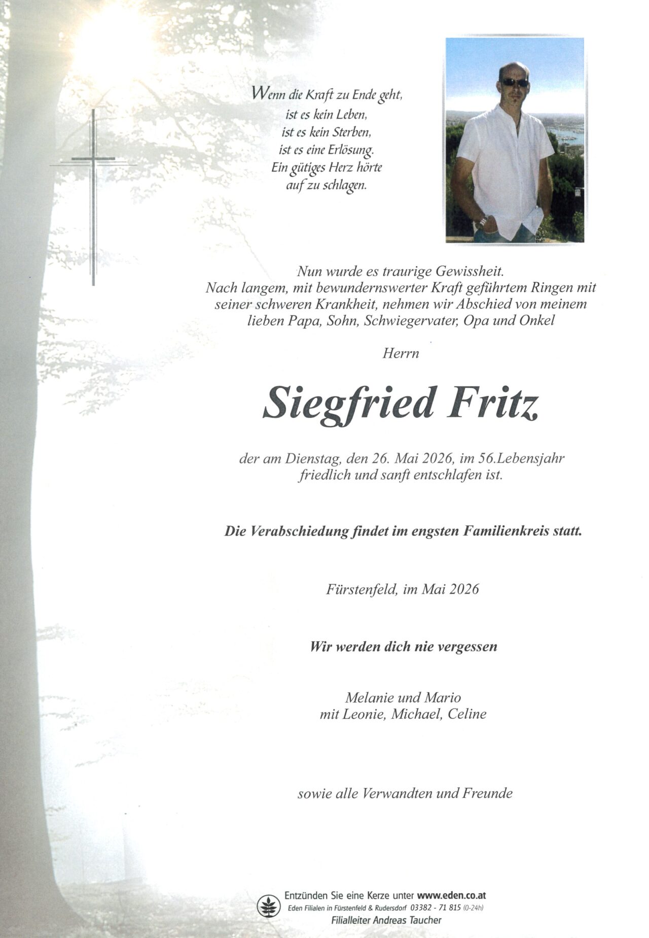 Siegfried Fritz - Eden Bestattung